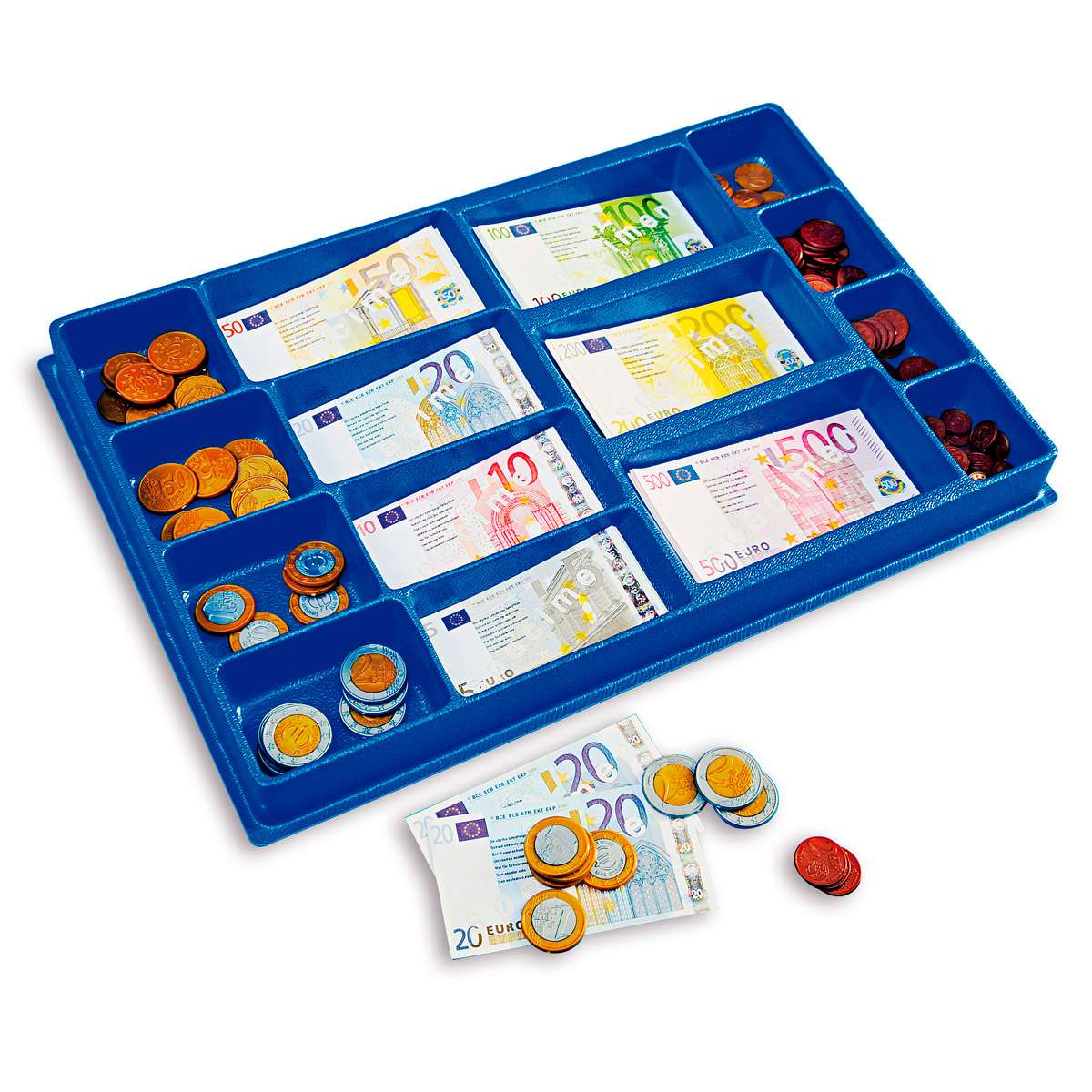 Juego infantil de de billetes y monedas en euros - Didaplay.com