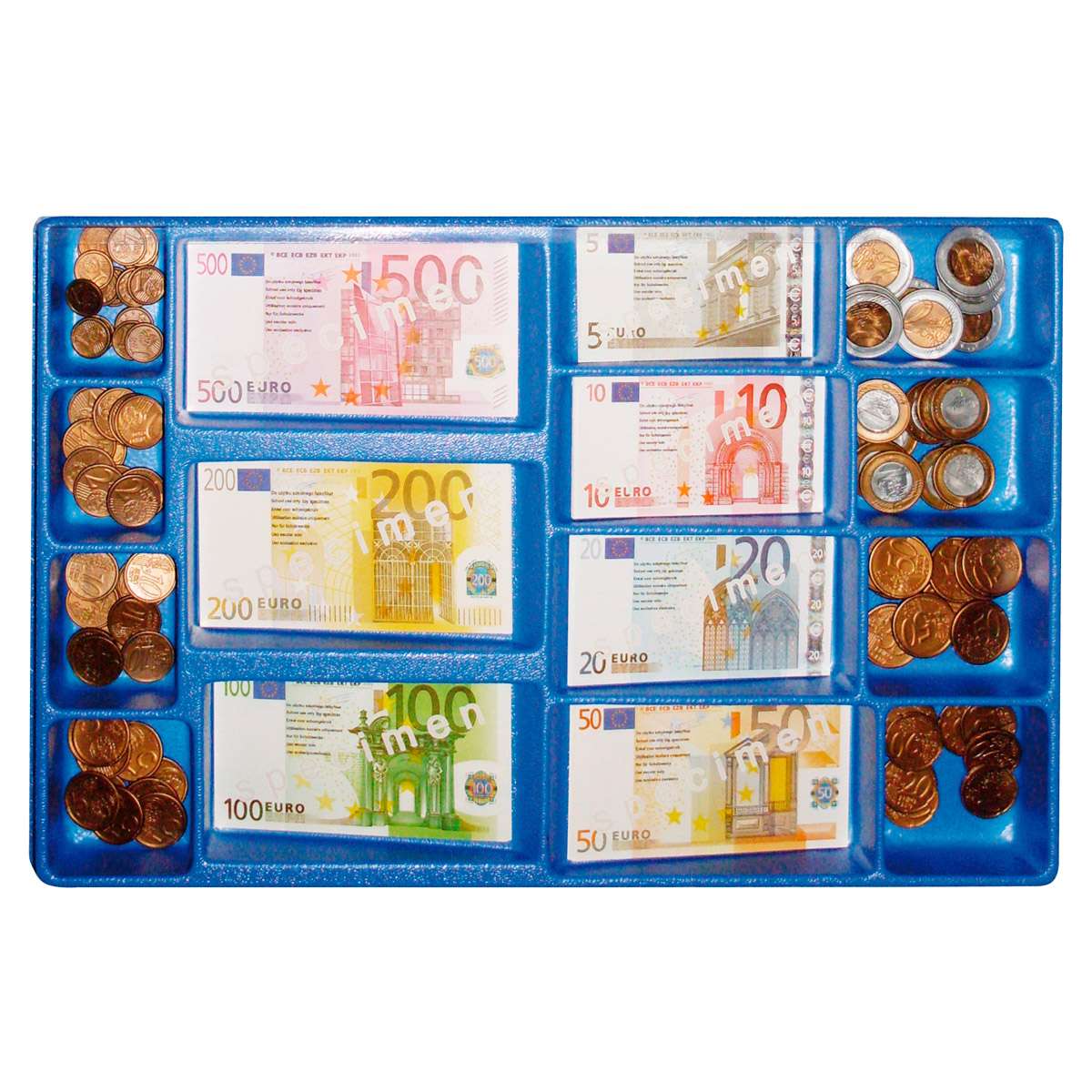 Juego infantil de de billetes y monedas en euros - Didaplay.com